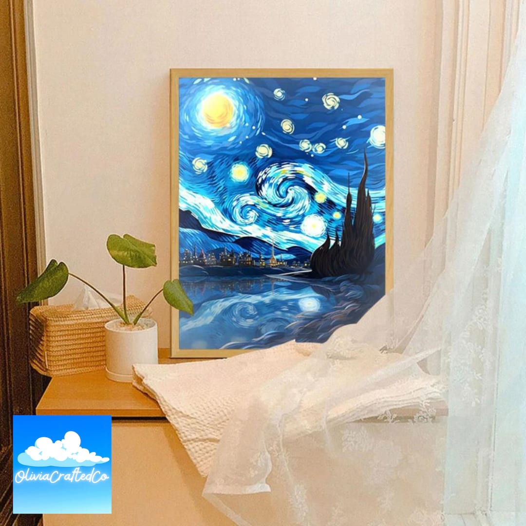Vincent Van Gogh Light Painting LED Night Light Illuminated Wall Art ...