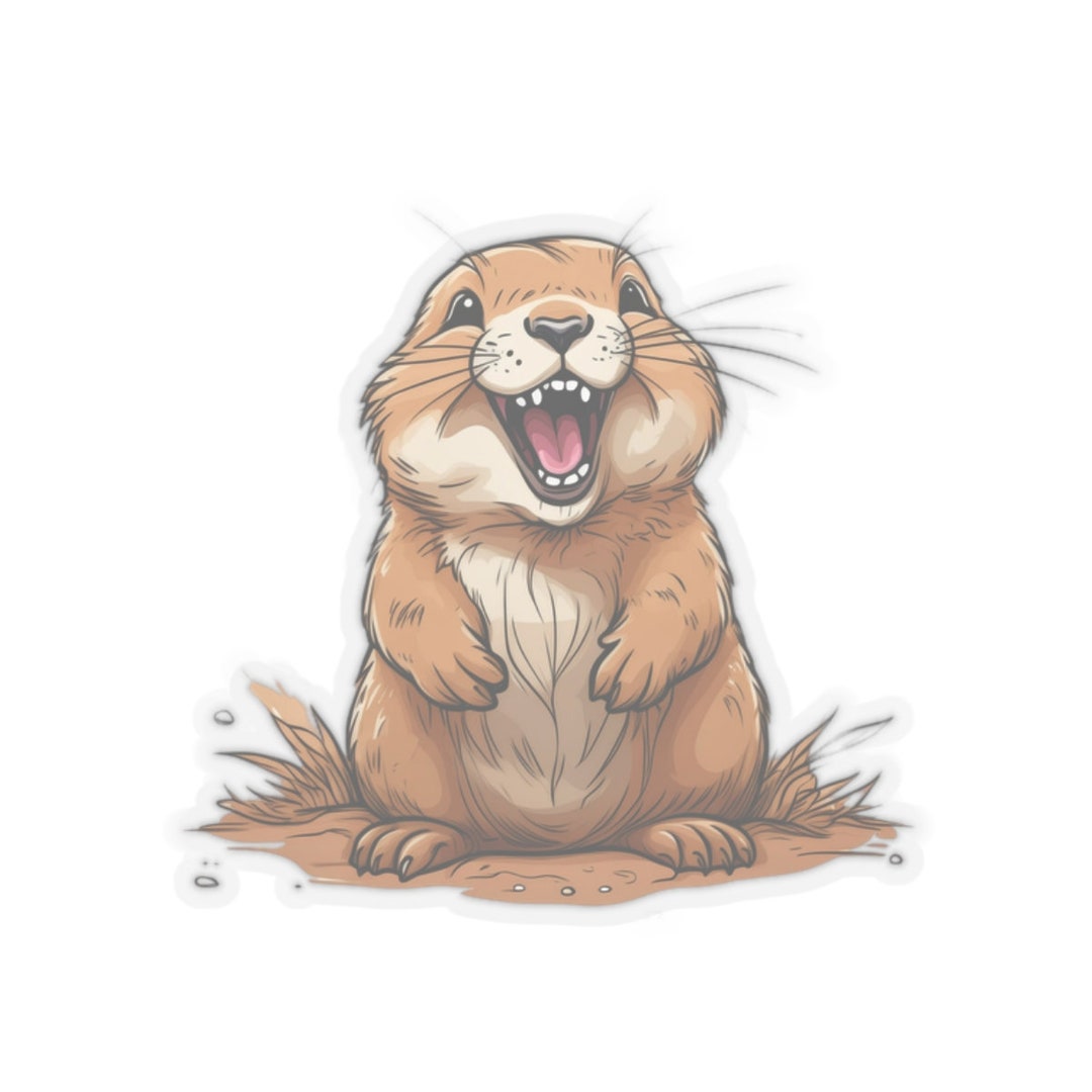 Laughing Prairie Dog Kiss-cut Sticker - Etsy