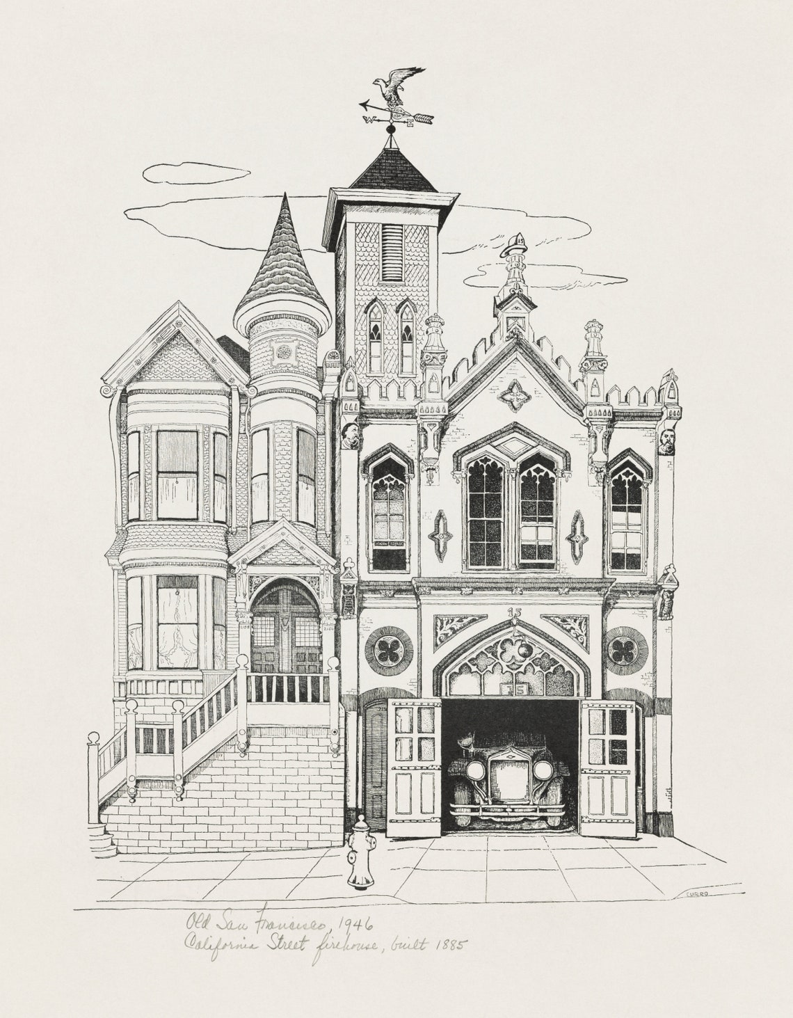 San Francisco Firehouse, Digital Print - Etsy