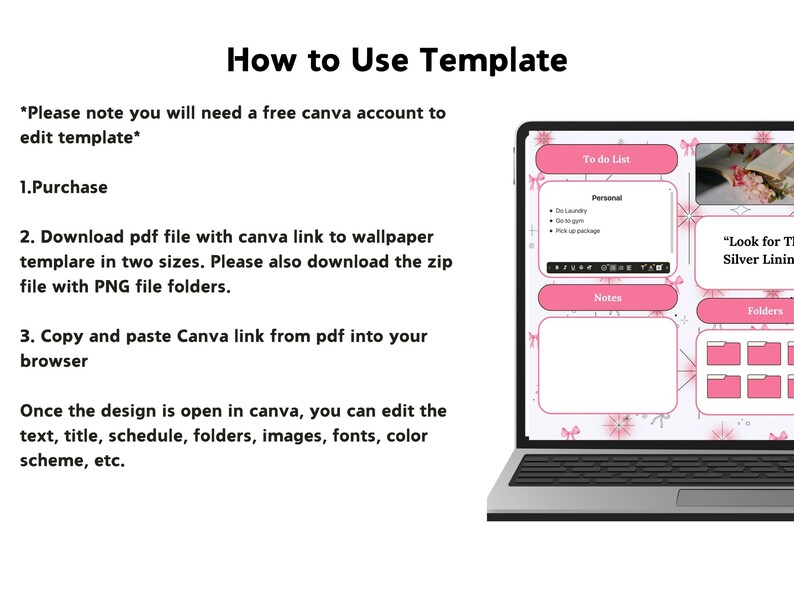 Coquette Pink Desktop Organizer Wallpaper - Aesthetic Laptop Background ...