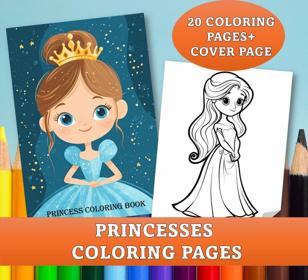 Printable PDF Coloring Pages, Coloring for Girls, Princess Coloring ...