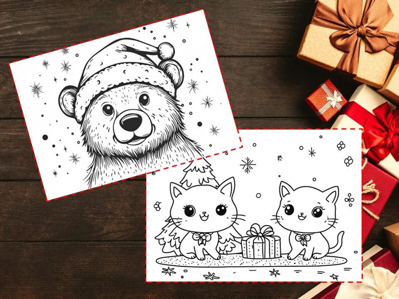 Christmas Coloring Pages | Christmas Animals Coloring Book | Holiday ...