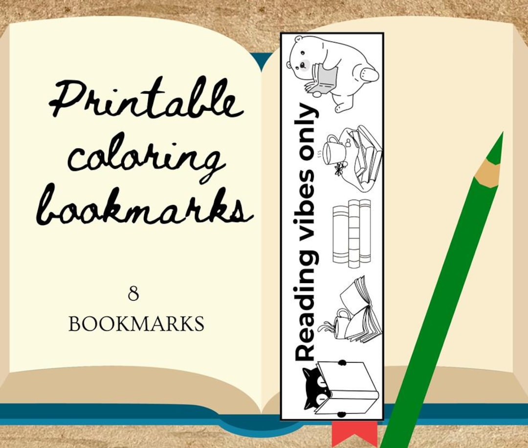 Funny Bookmarks to Color, Color Your Own Bookmarks for Kid, Gift for ...