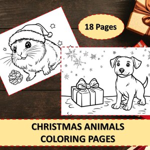 Christmas Coloring Pages | Christmas Animals Coloring Book | Holiday ...