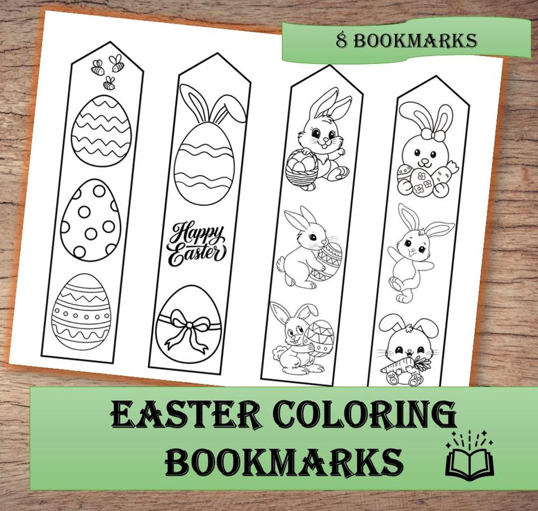 Easter Coloring Bookmarks for Kids, Fun Printable Bookmarks, Color Your ...