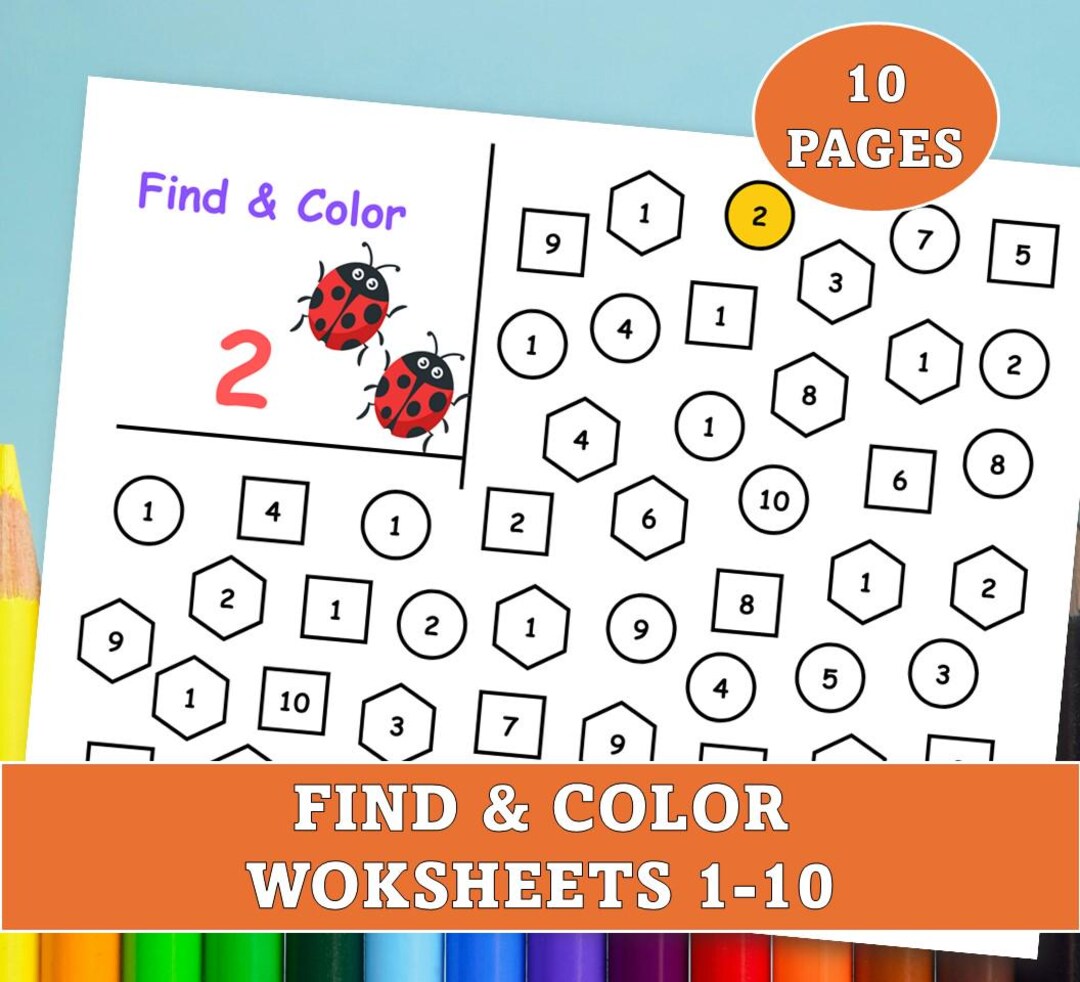 Find and Color Number, Learning Numbers Coloring Pages, Homeschool ...