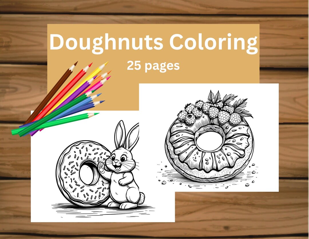 Fun Doughnut Coloring Pages for Kids, Printable Donut Coloring Sheet ...