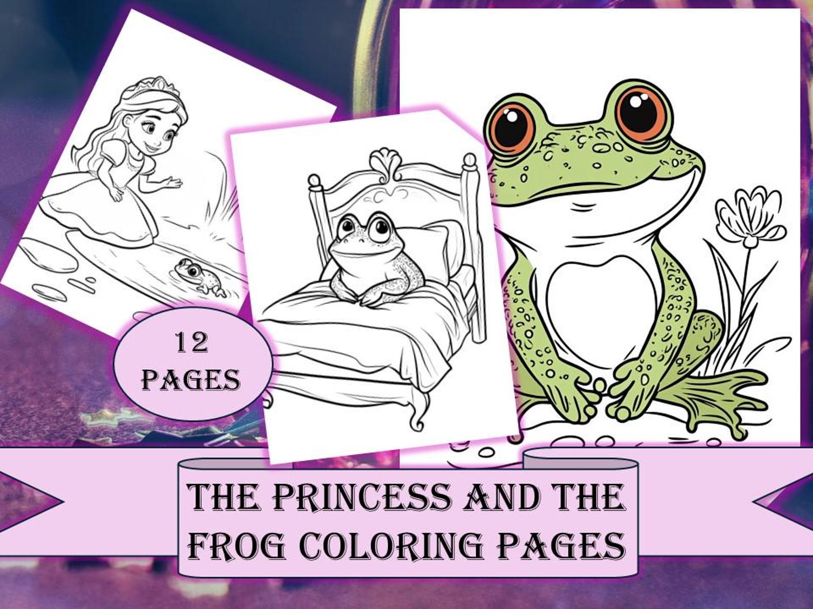 Princess Coloring Book Pages | Frog Coloring Book | Fairy Tale Coloring ...
