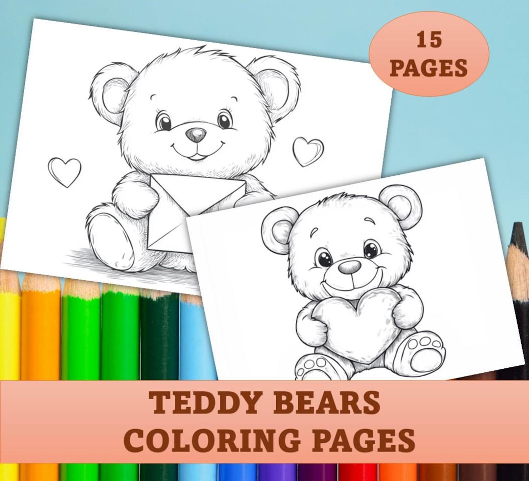 Teddy Bear Coloring Book, Bears Coloring Pages Printable, Valentines ...