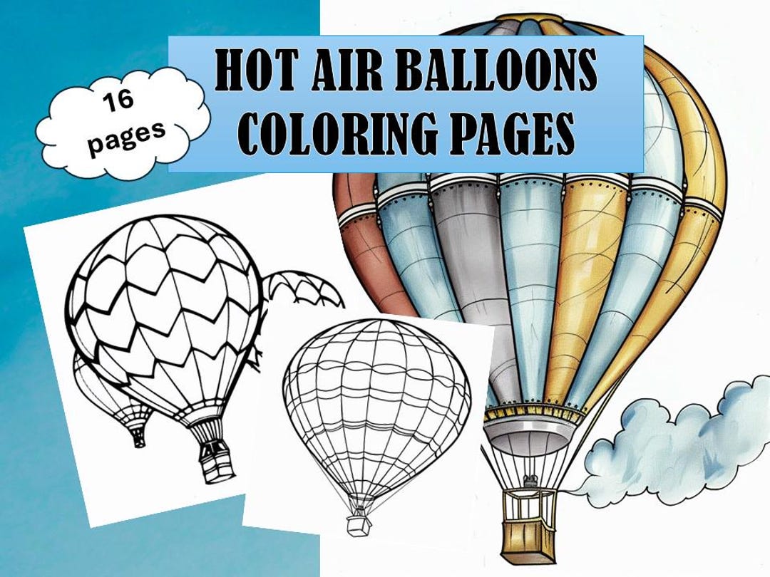 Hot Air Balloons Coloring Pages Printable Coloring Activity PDF ...