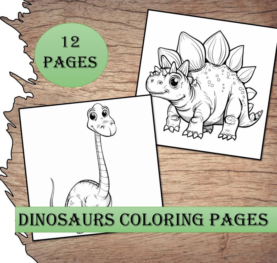 Dinosaurs Coloring Book, Dinosaurs Coloring Sheets for Kids, Printable ...