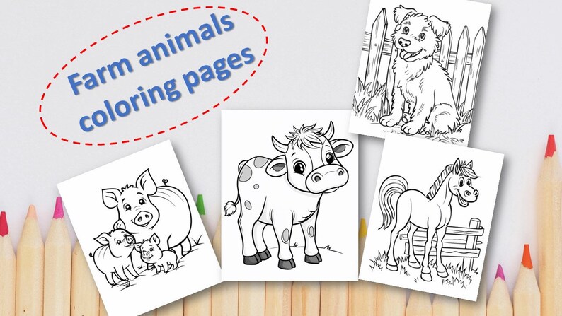 Farm Animals Coloring Pages for Kids Cute Farm Coloring Pages Farm ...