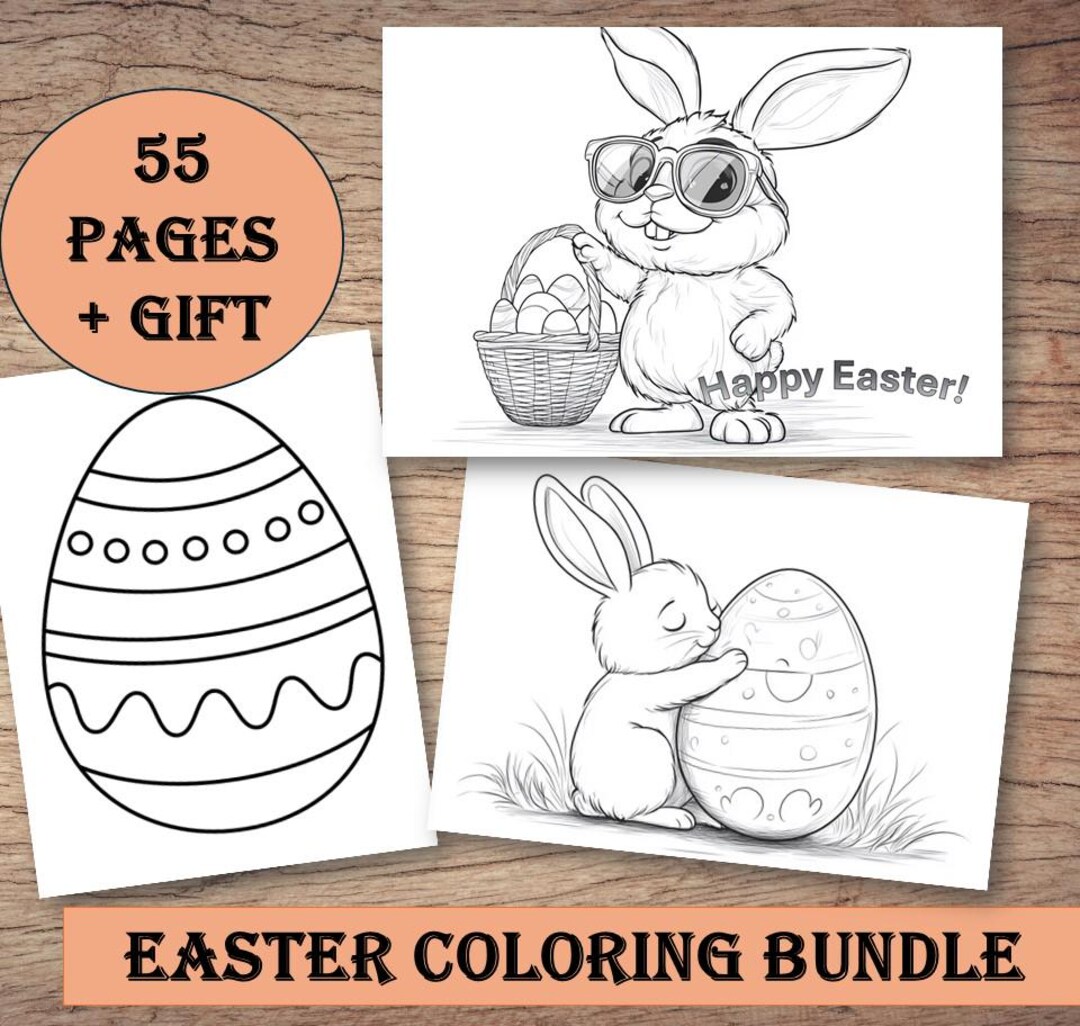 Easter Coloring Pages Bundle, Printable Coloring Sheets for Kids ...