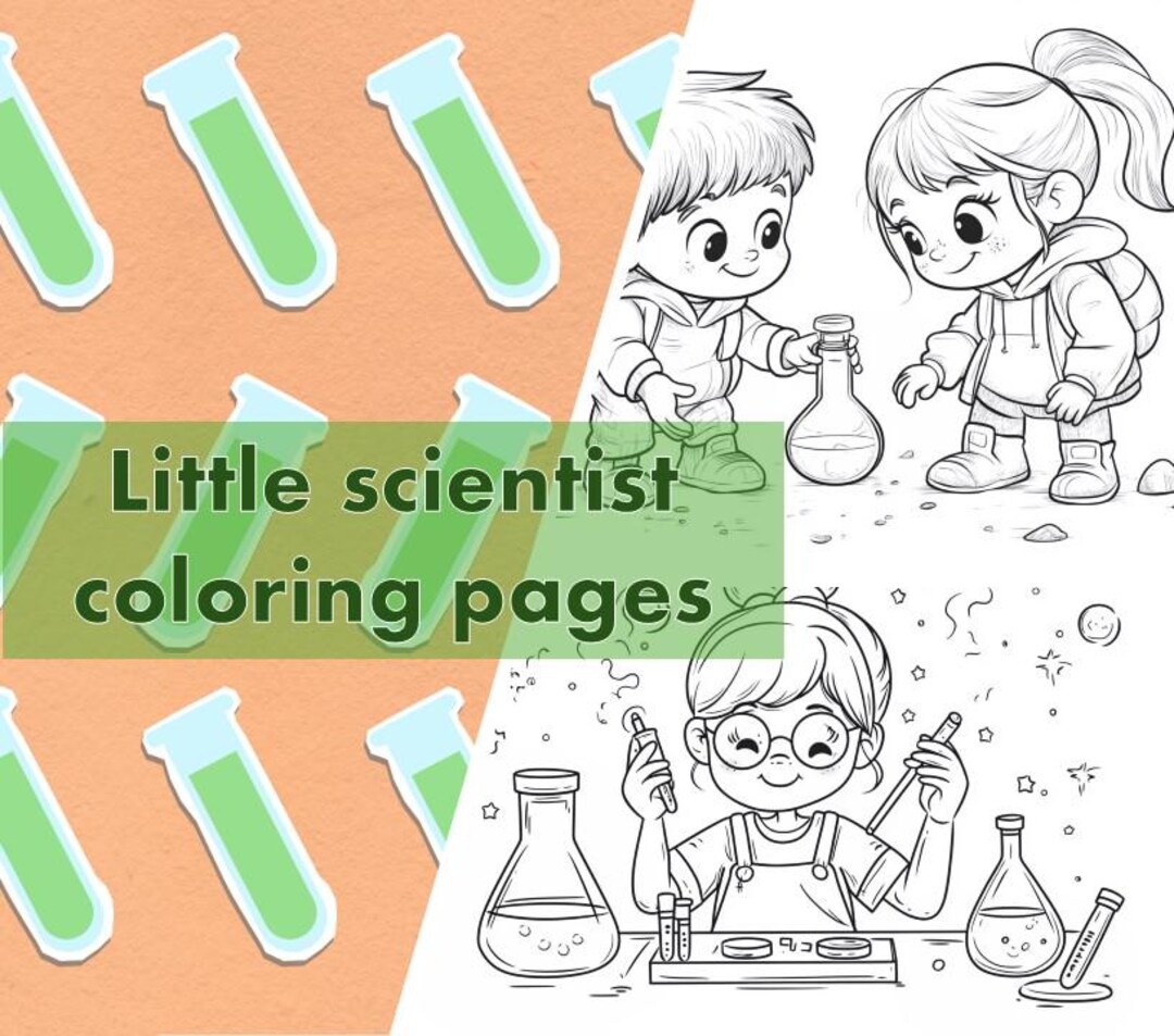 Science Coloring Pages, PDF Coloring Book for Kids, Laboratory Coloring ...