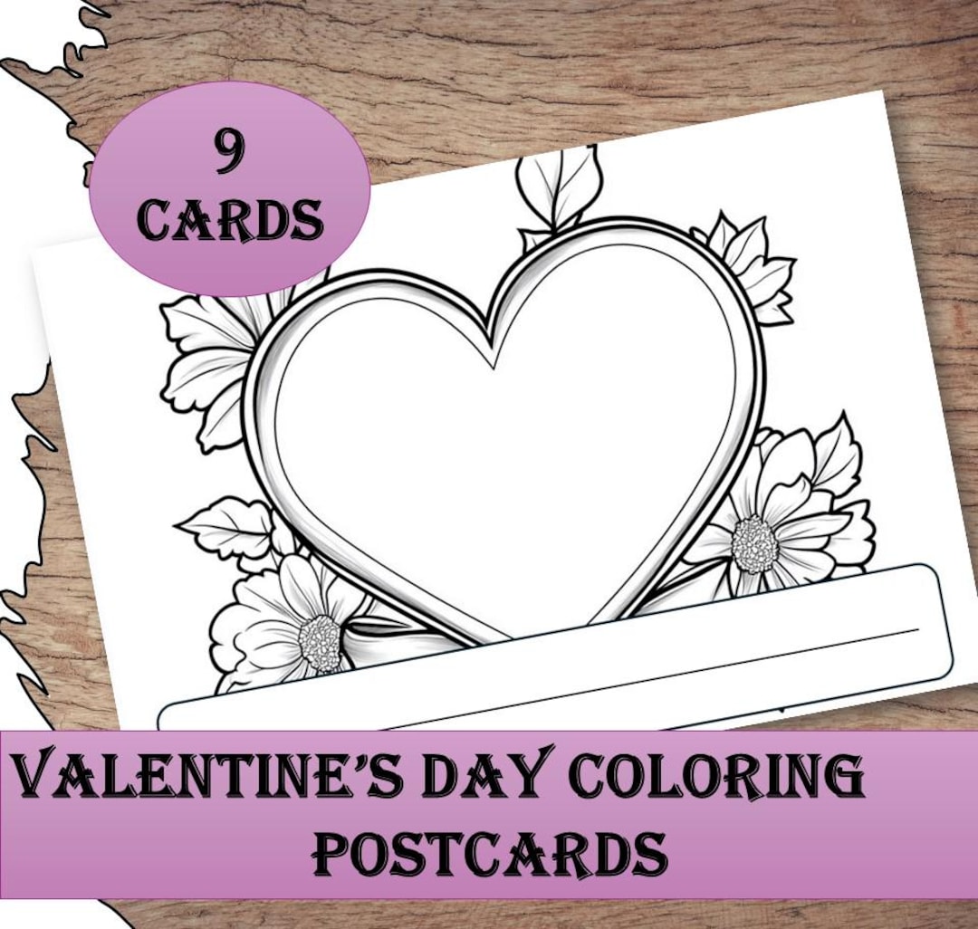 Valentines Day Coloring Pages, Printable Valentines Day Cards, Hearts ...