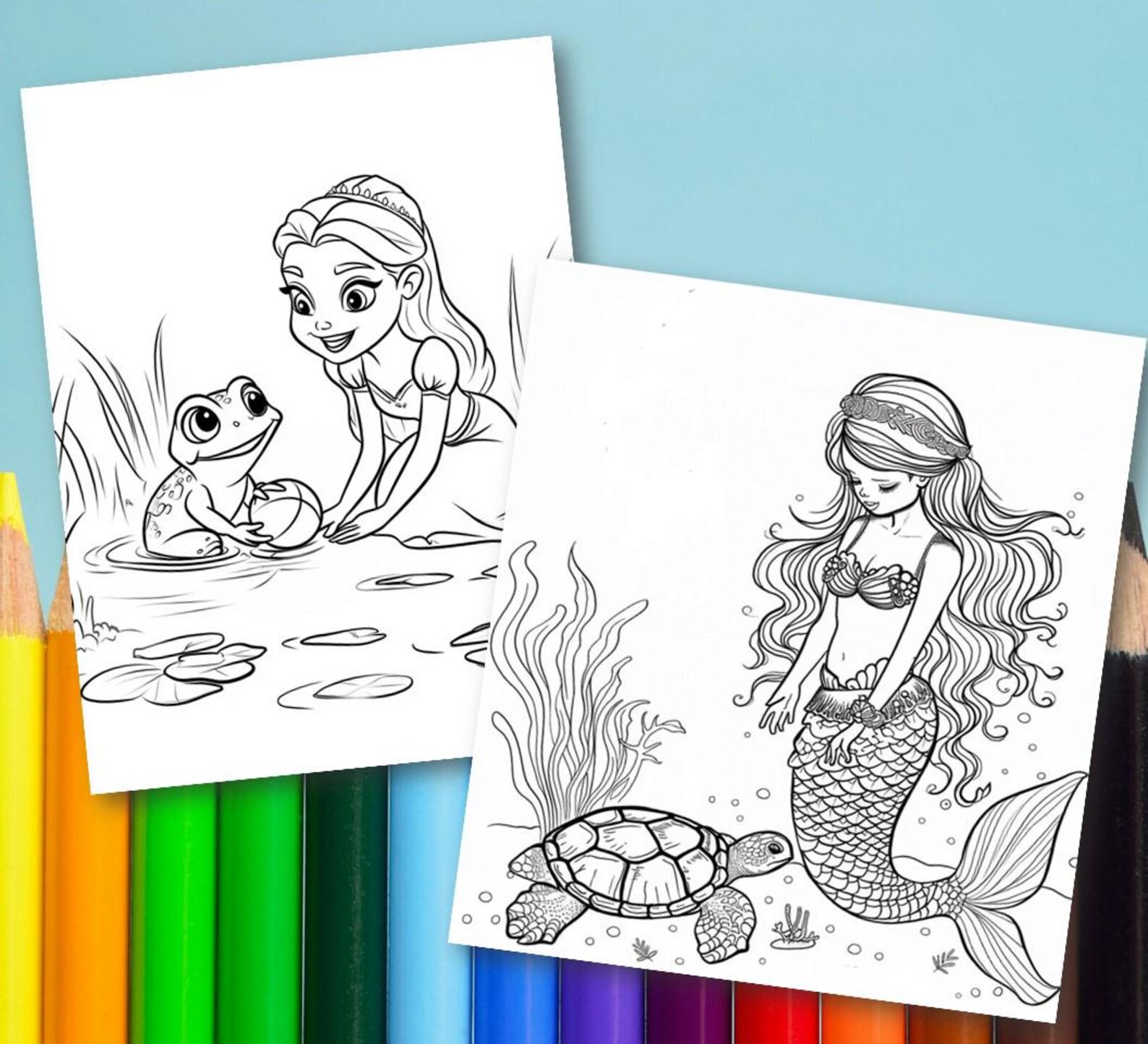 Coloring Pages Bundle, Printable Coloring Book for Girl, Birthday Party ...