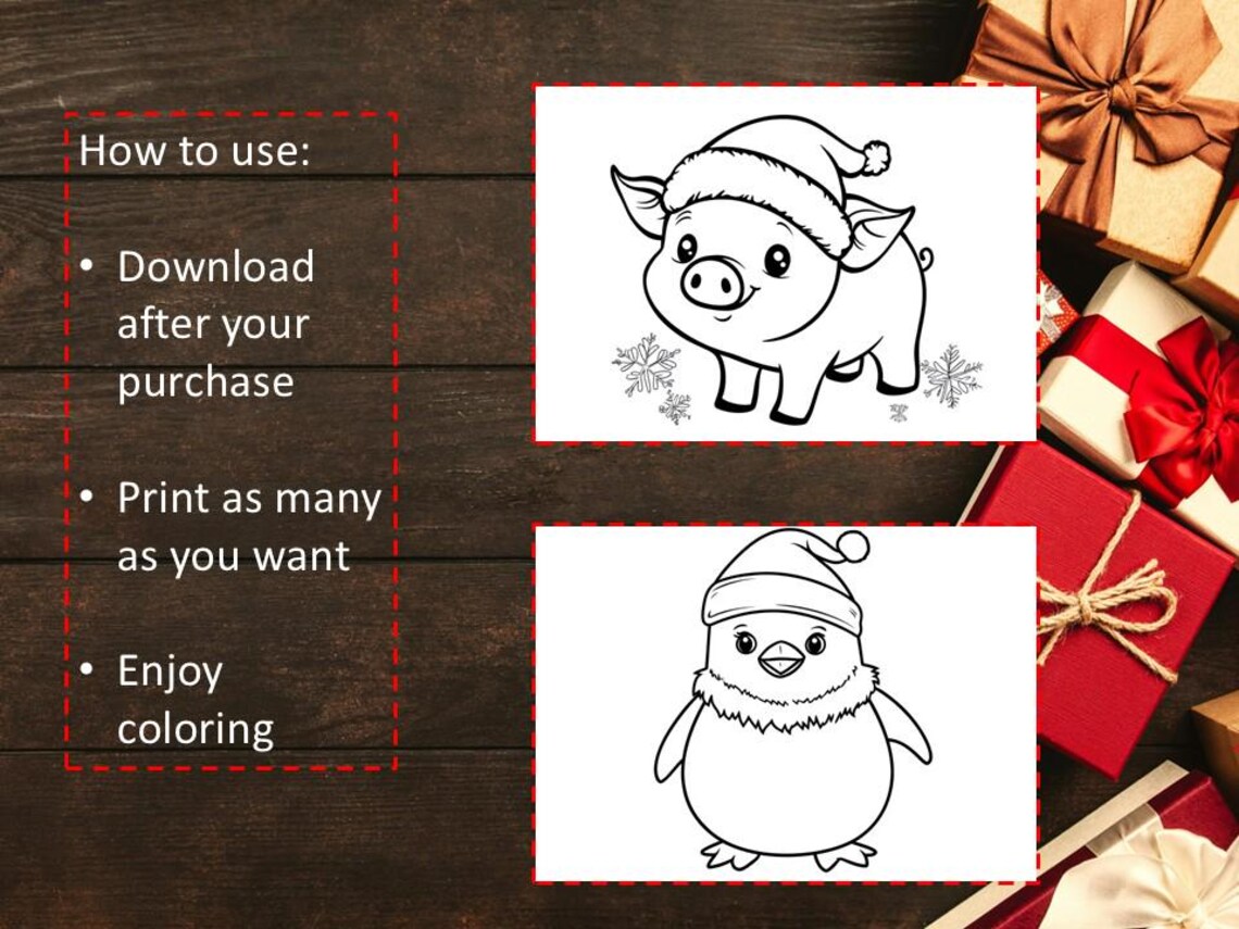 Christmas Coloring Pages | Christmas Animals Coloring Book | Holiday ...
