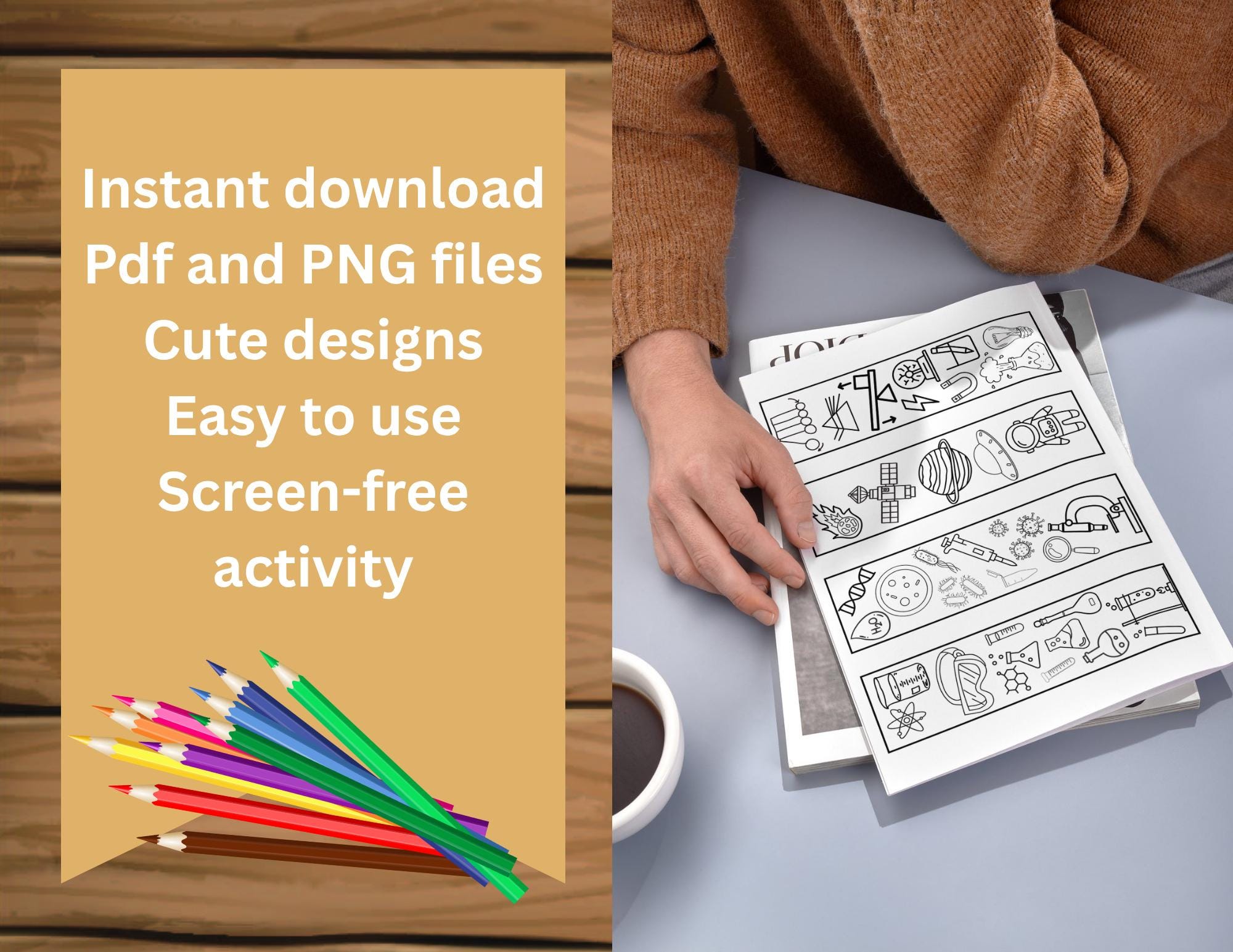 Science Coloring Bookmarks, Homeschool STEM Coloring Pages, Cut Out ...