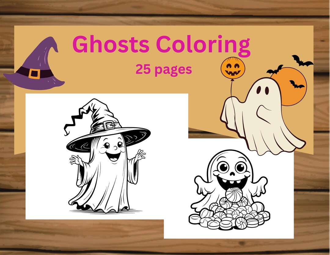 Ghost Coloring Book Pages Instant Download, Halloween Coloring Activity ...