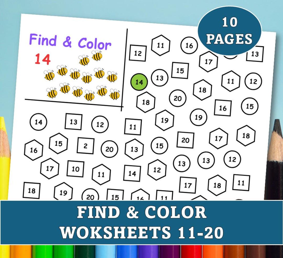 Find and Color Number for Preschooler, Numbers Recognition Coloring ...