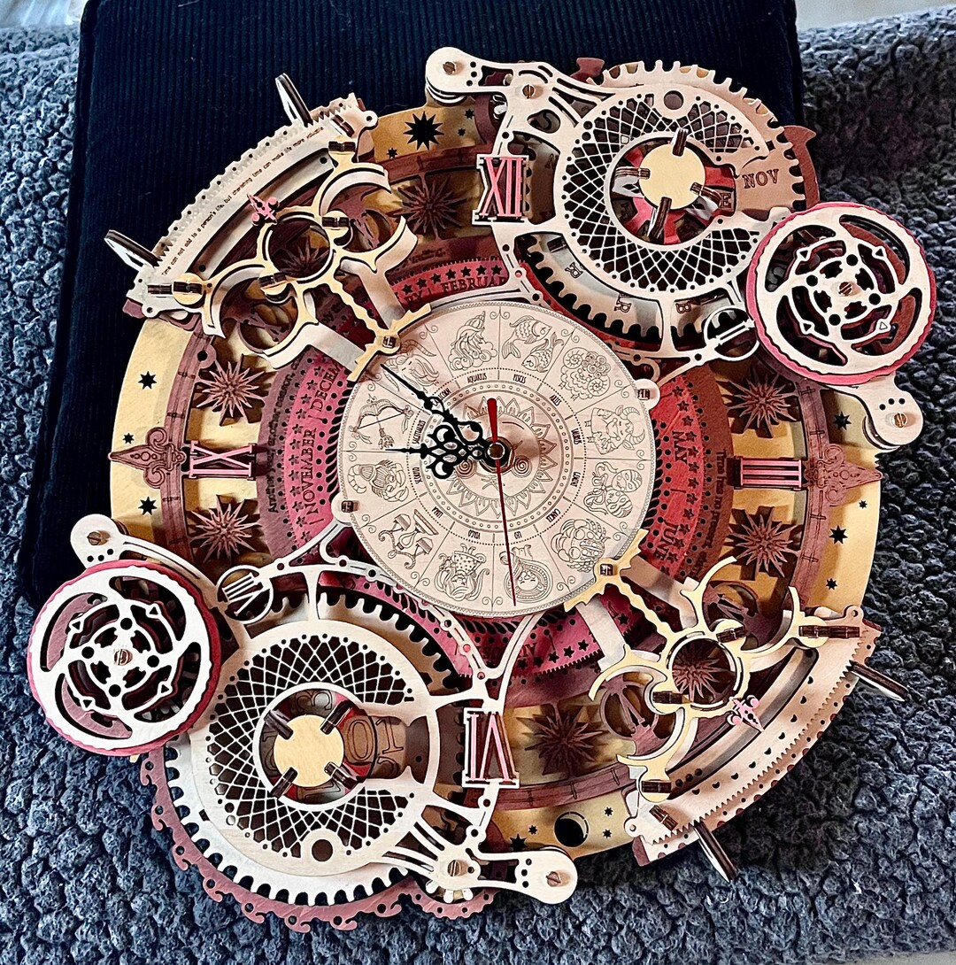 Zodiac Wall Clock time Art - Etsy