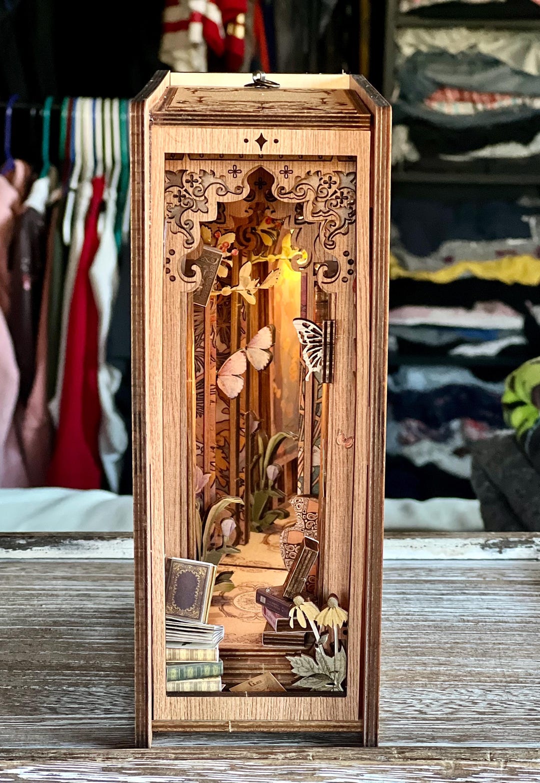 Butterfly of Unknown Lands Book Nook Fully Assembled - Etsy