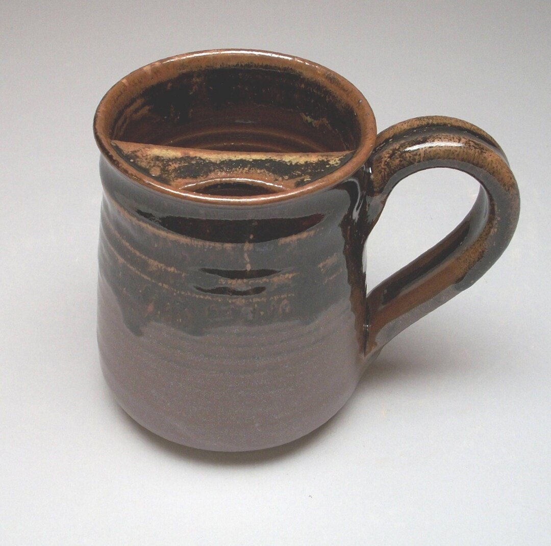 Right Handed Temmoku & Gold Mustache Mug - Etsy