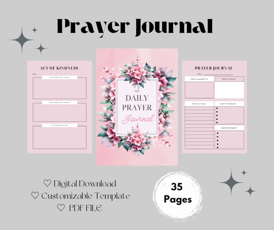Prayer Journal Template Digital Download - Etsy