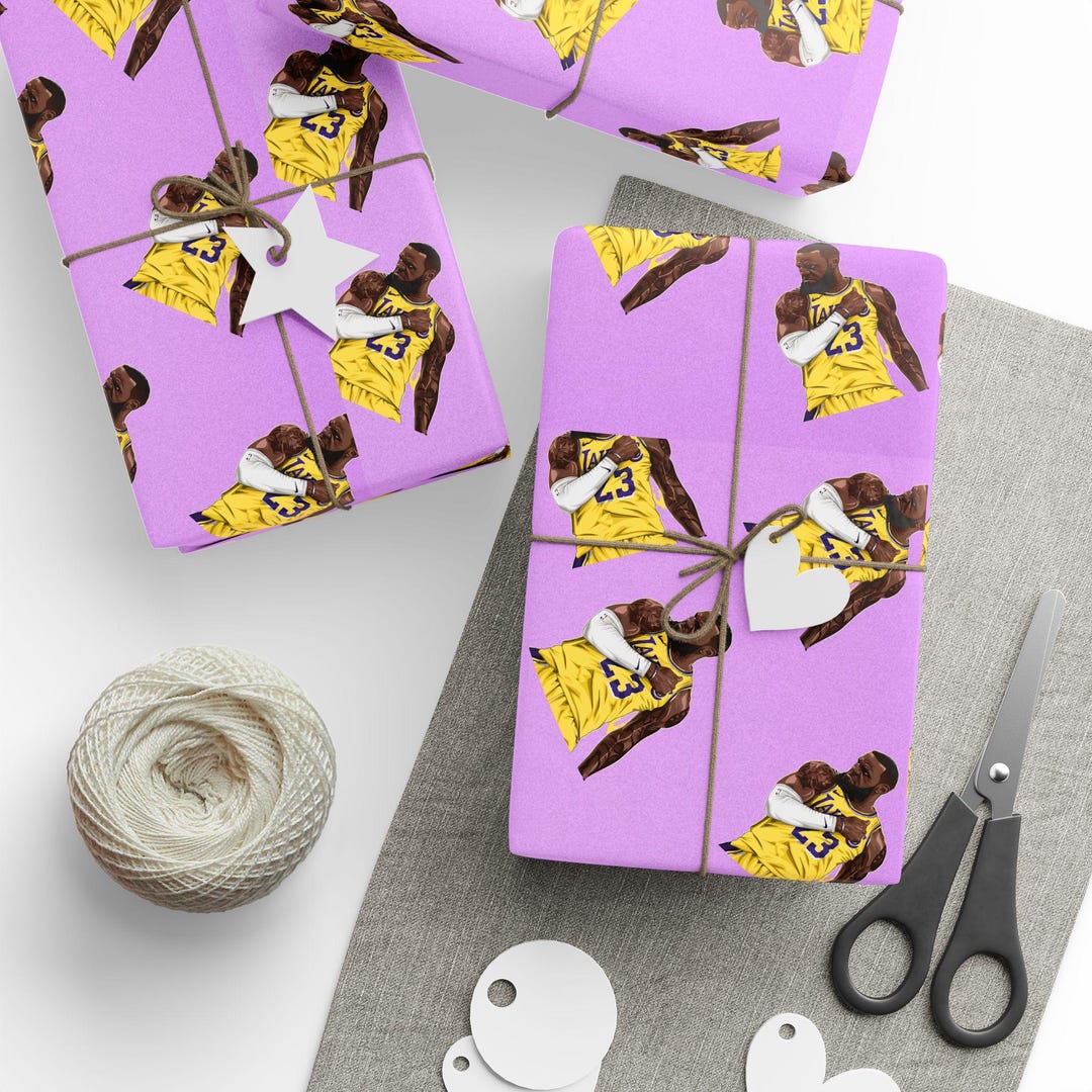 Lebron James Wrapping Paper, Lebron James, Lakers Gift, LA Lakers, Gift ...