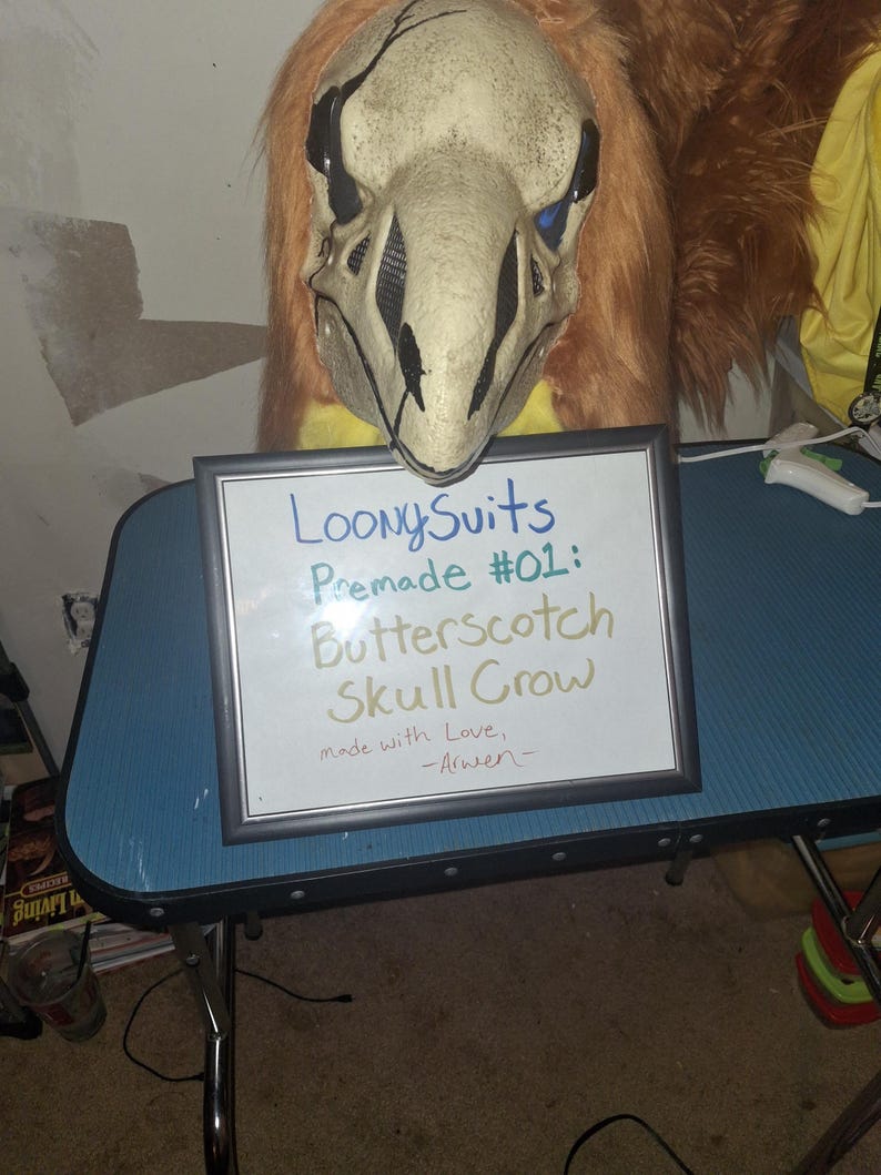 Butterscotch Skull Crow FURSUIT HEAD PREMADE - Etsy