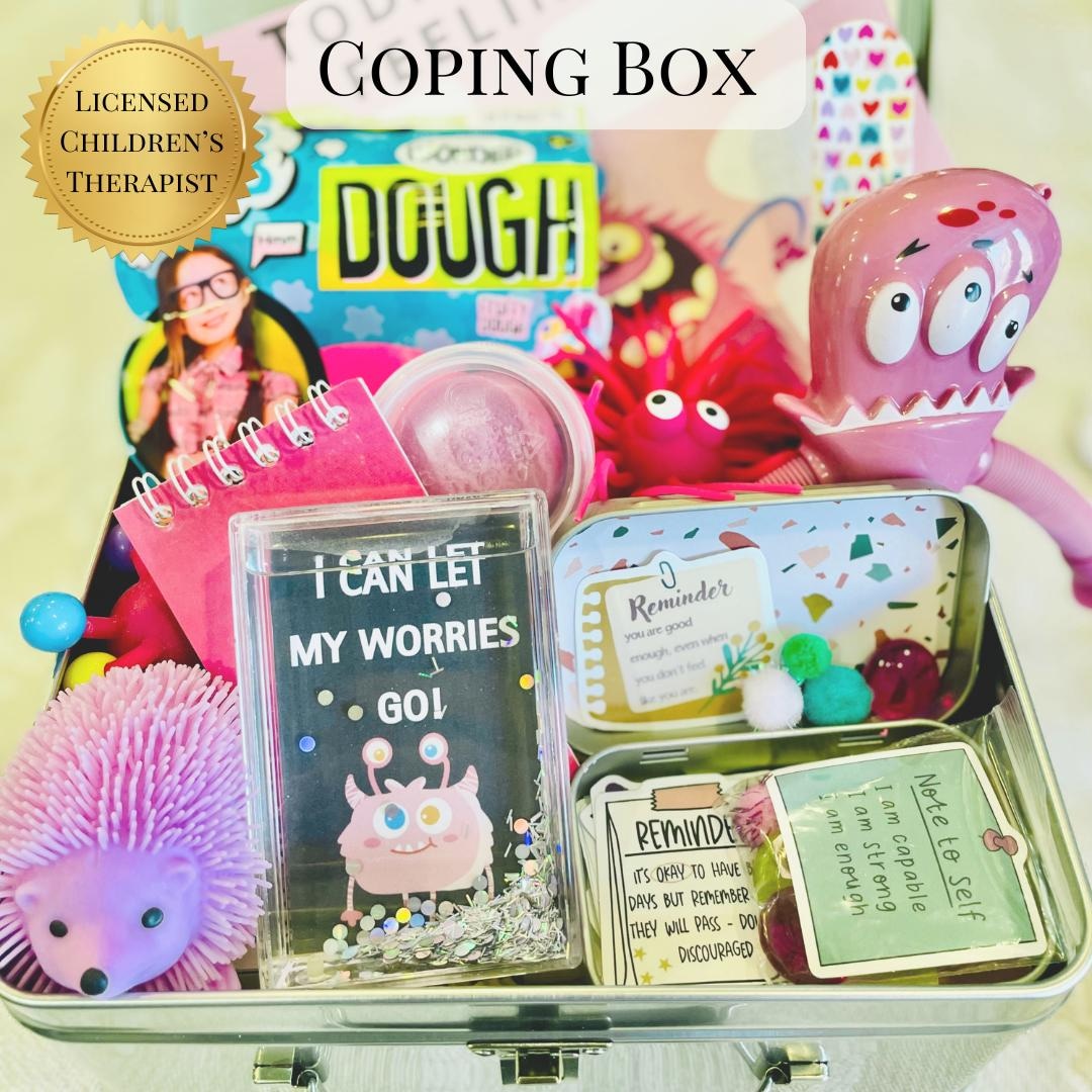 Travel Coping Box for Kids Sensory Fidgets Anxiety Coping Box ADHD ...