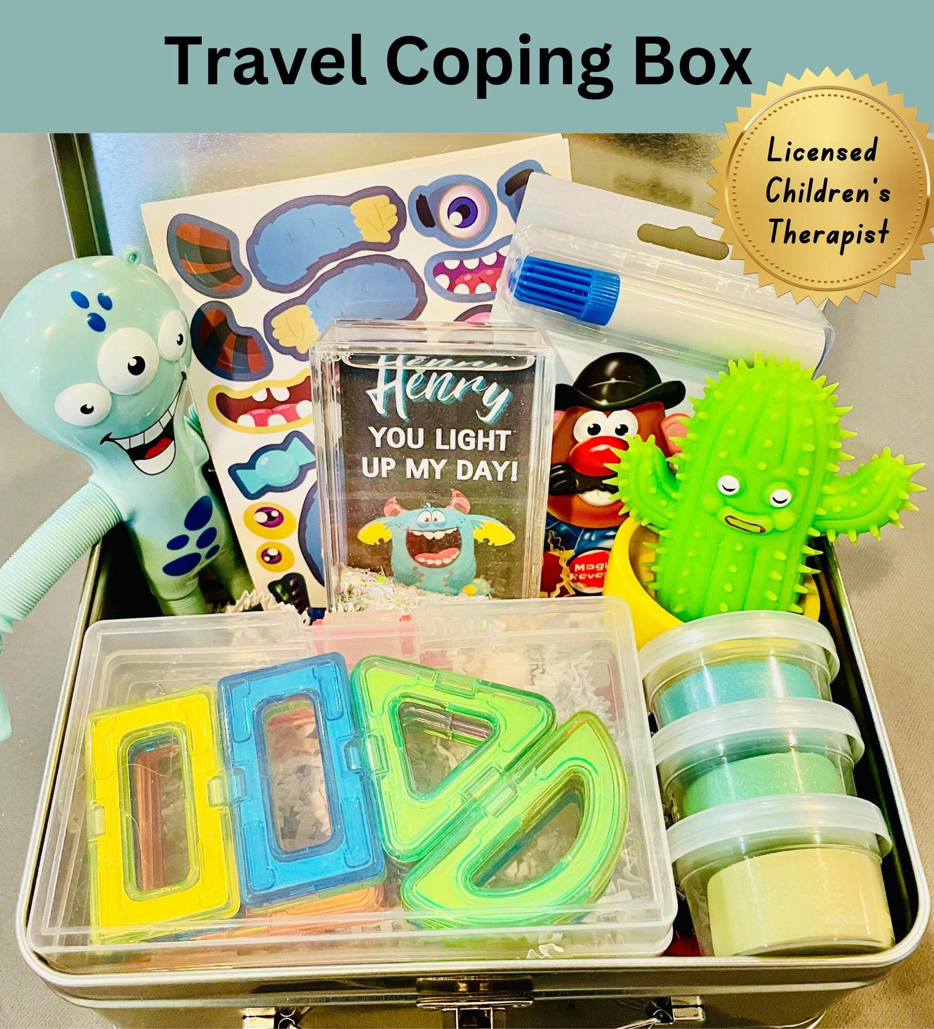 Sensory Coping Child Box Travel Personalize Boy Birthday Gift Busy ...