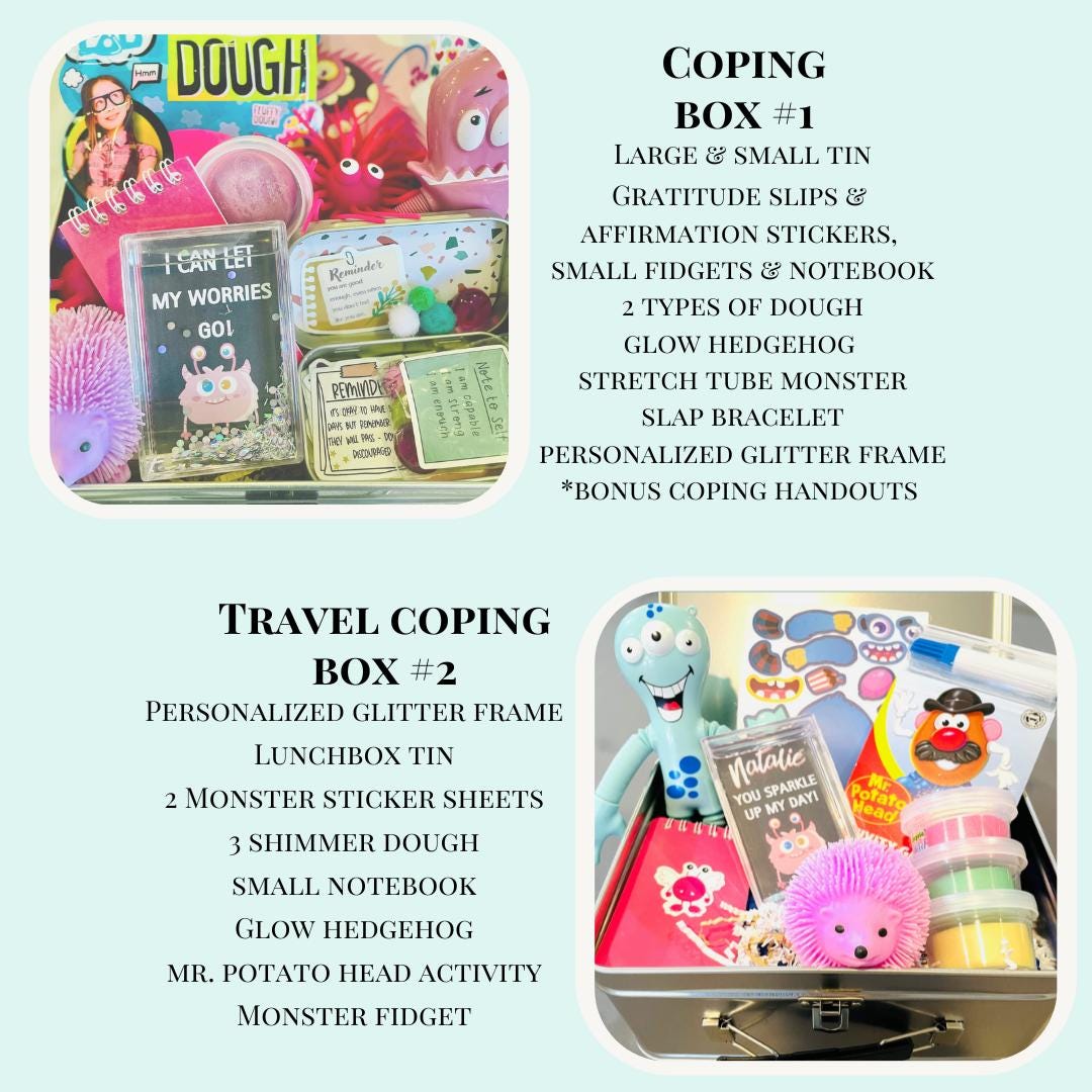 Travel Coping Box for Kids Sensory Fidgets Anxiety Coping Box ADHD ...