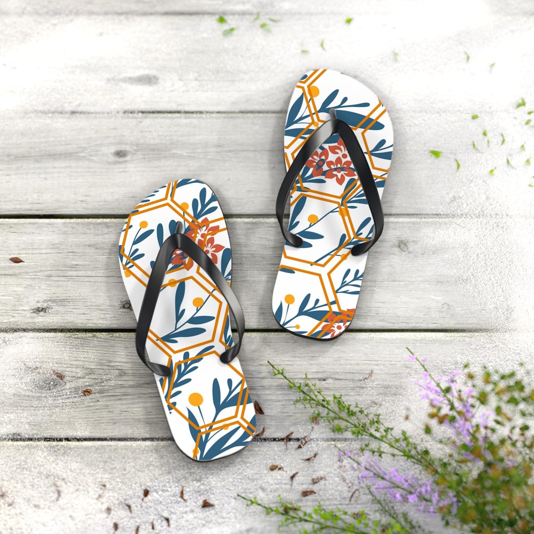 Summer Fall Flip Flops Matching Yoga Pants Flip Flops Hawaiian Floral ...