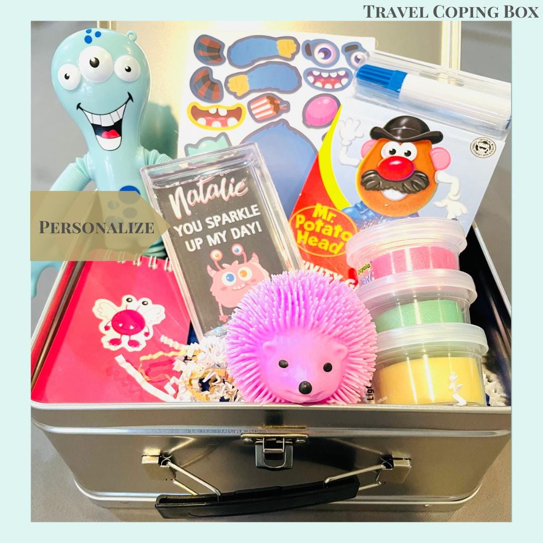 Travel Coping Box for Kids Sensory Fidgets Anxiety Coping Box ADHD ...