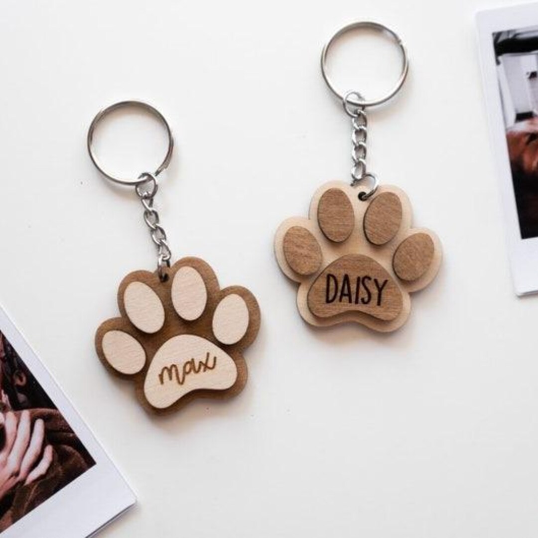 Custom Keychains, Wooden Keychains, Dog Paw Keychains, Name Keychains ...