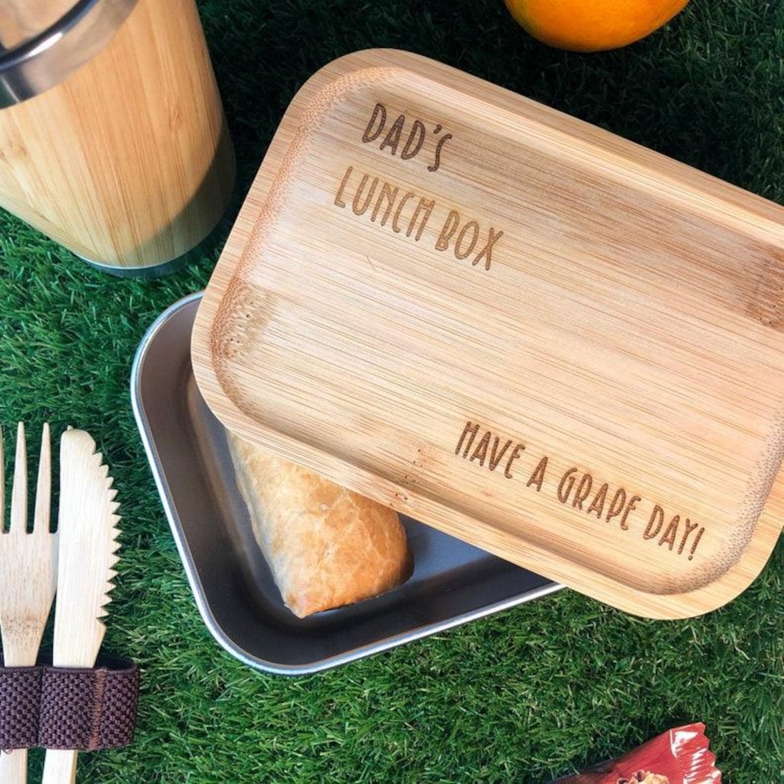 Custom Lunch Box, Wooden Lid Lunch Box, Name Lunch Box, Engraved Lunch ...