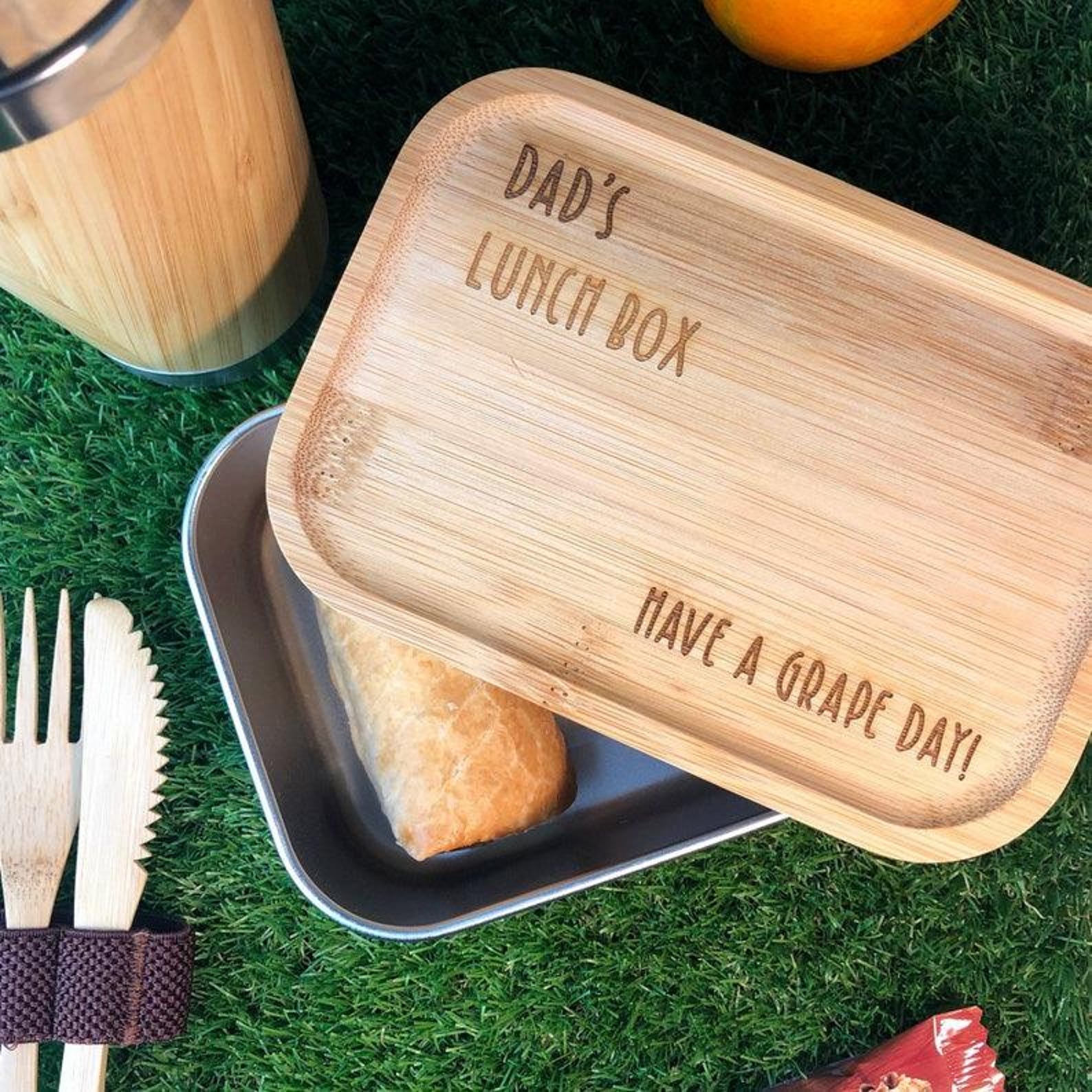 Custom Lunch Box, Wooden Lid Lunch Box, Name Lunch Box, Engraved Lunch ...