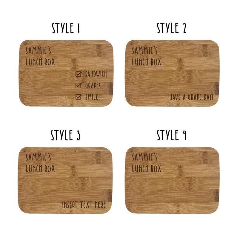 Custom Lunch Box, Wooden Lid Lunch Box, Name Lunch Box, Engraved Lunch ...