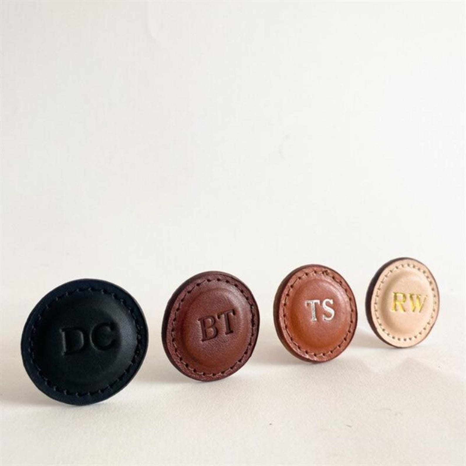 Personalized Letter Leather Golf Ball Markers, Leather Golf Ball ...