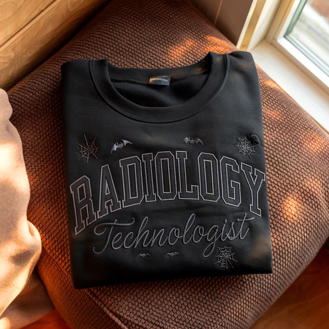 Embroidered Radiology Tech Halloween Sweatshirt, Spooky X-ray Shirt - Etsy