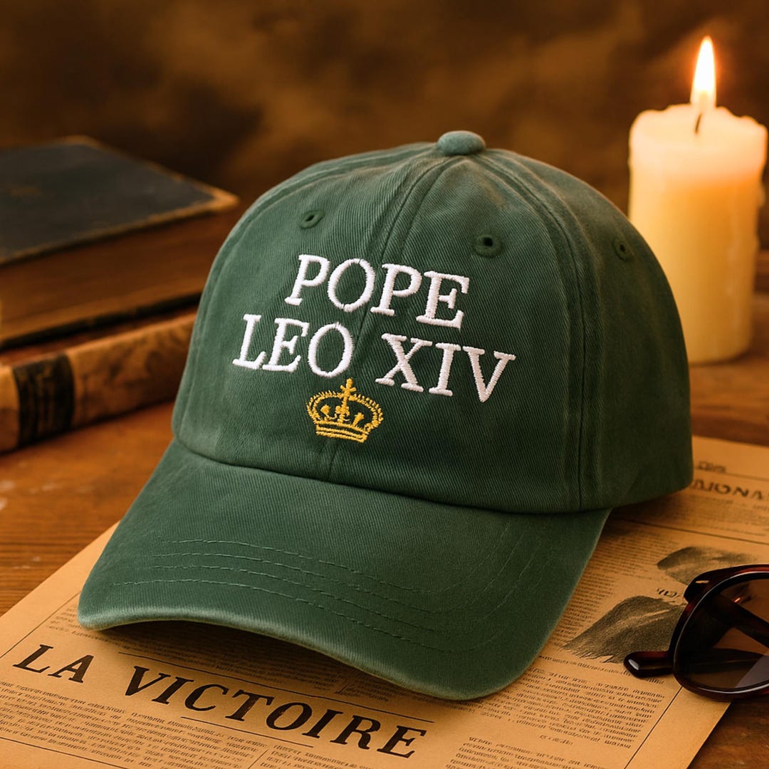 Embroidered Pope Leo XIV Washed Hat, Vatican Catholic Cap, Baseball Cap ...