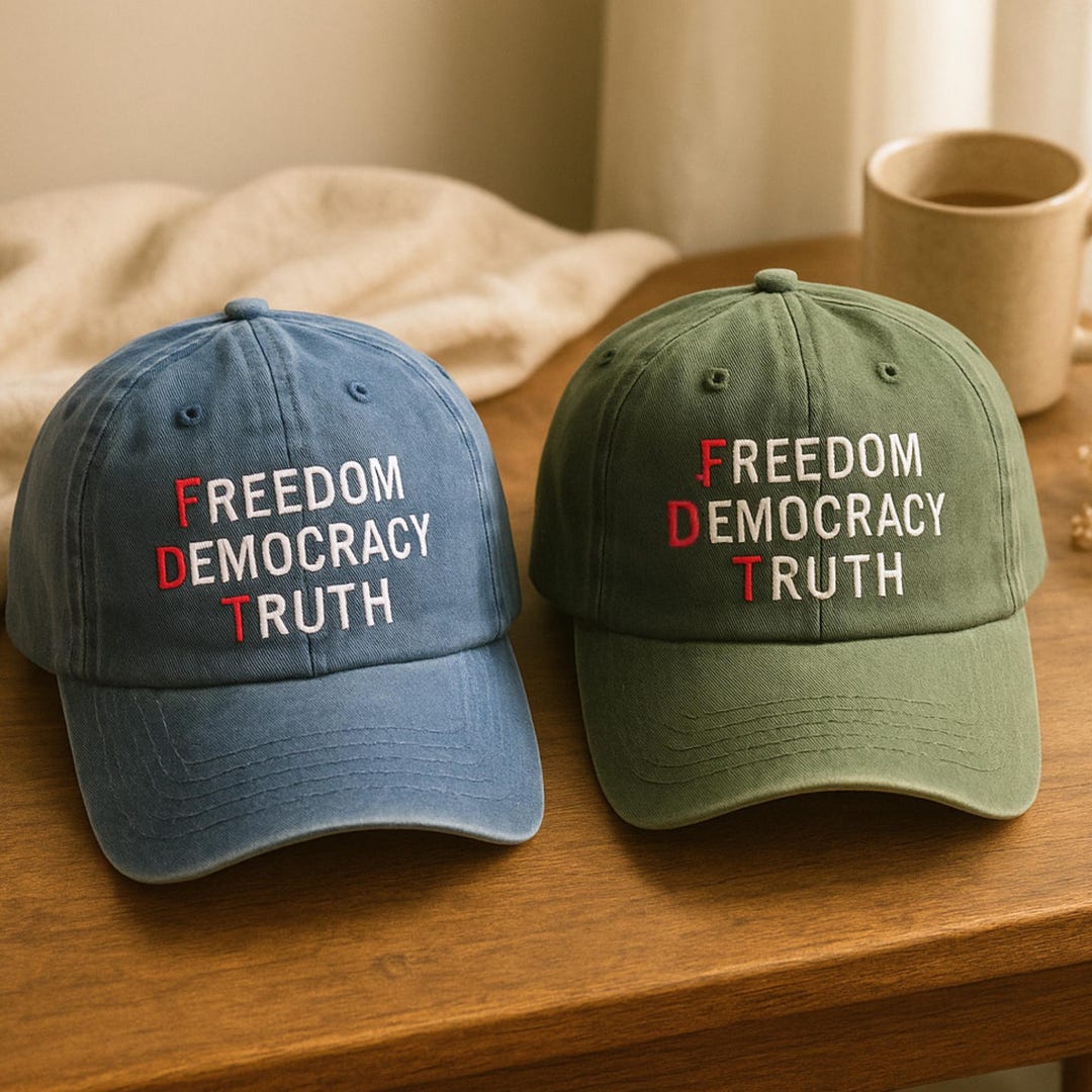 FDT Freedom Democracy Truth Embroidered Hat, Anti-trump Dad Cap ...