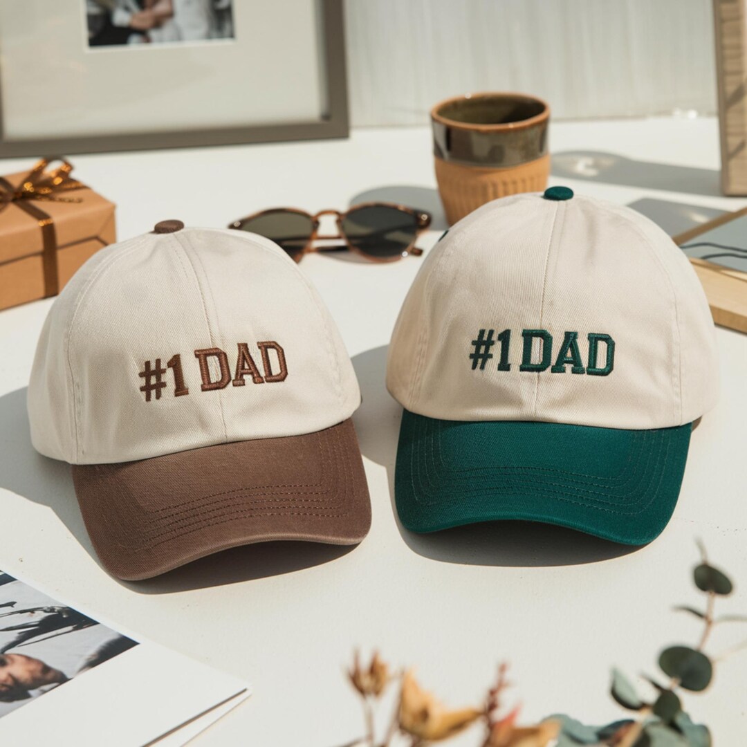 Number 1 Dad Embroidered Cap #1 Dad Cap #1 Dad Hat #1 Two-tone Baseball ...
