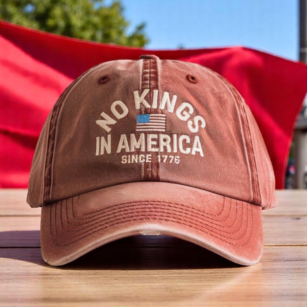 No Kings in America Embroidered Hat, Hat Gift for Anti MAGA, Anti-trump ...