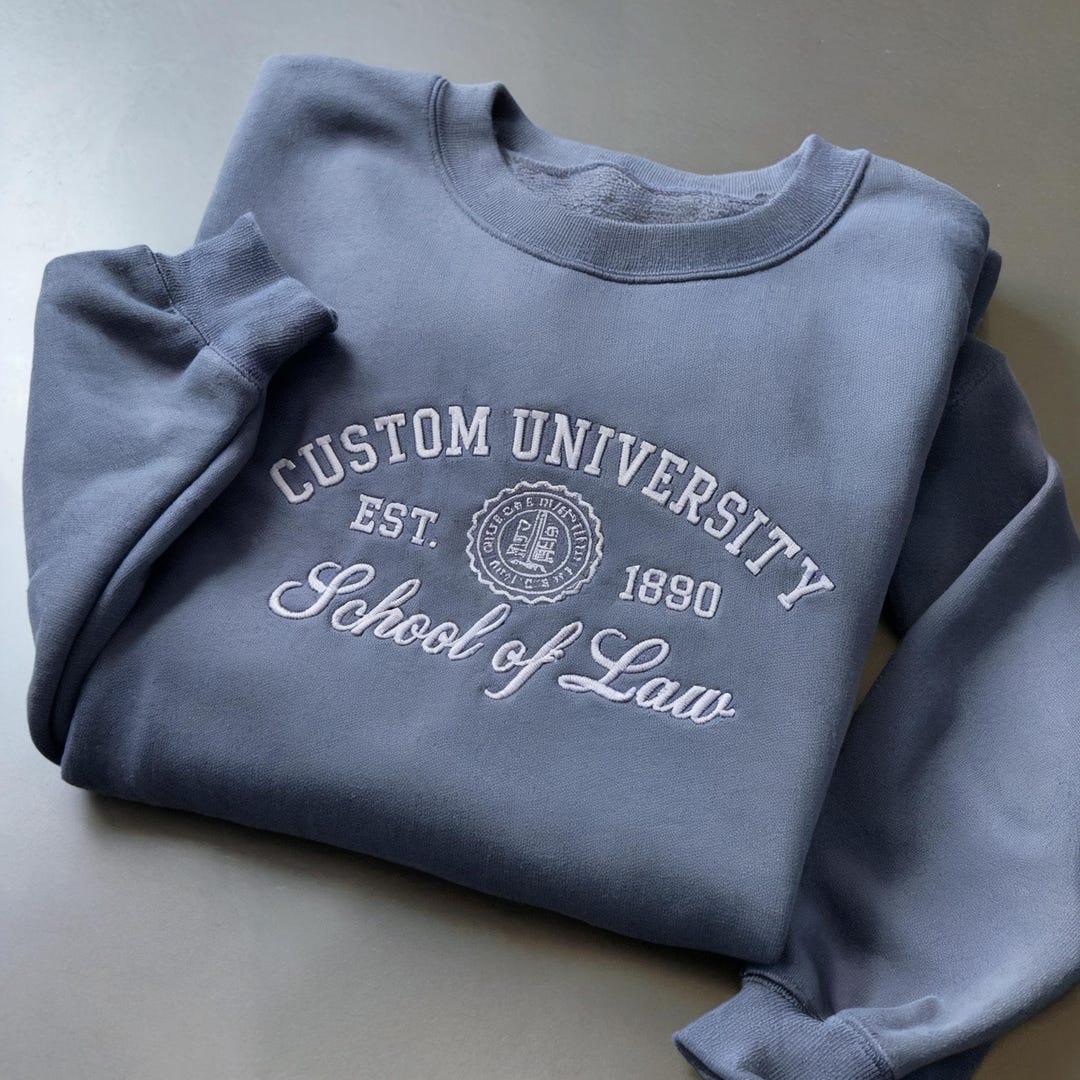 Embroidered Custom College Sweatshirt Hoodie, Embroidered Personalized ...
