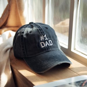 Number 1 Dad Embroidered Cap #1 Dad Cap #1 Dad Hat #1 Dad Baseball Cap ...