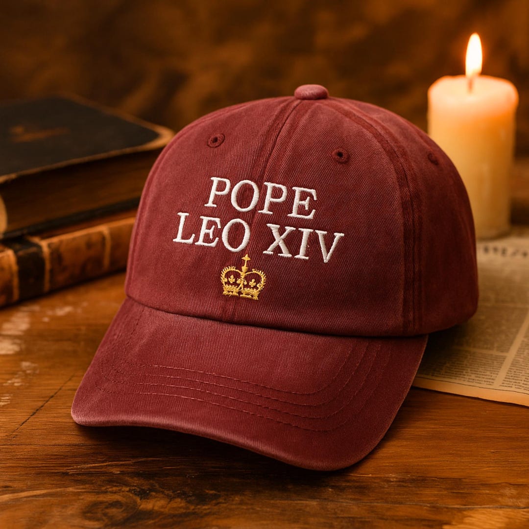 Embroidered Pope Leo XIV Washed Hat, Vatican Catholic Cap, Christian ...
