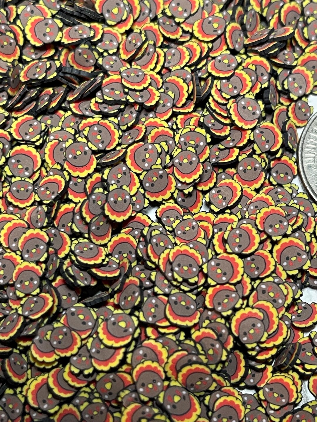 Thanksgiving Turkey Sprinkles, Fall Sprinkle Slices, Polymer Clay Fake ...