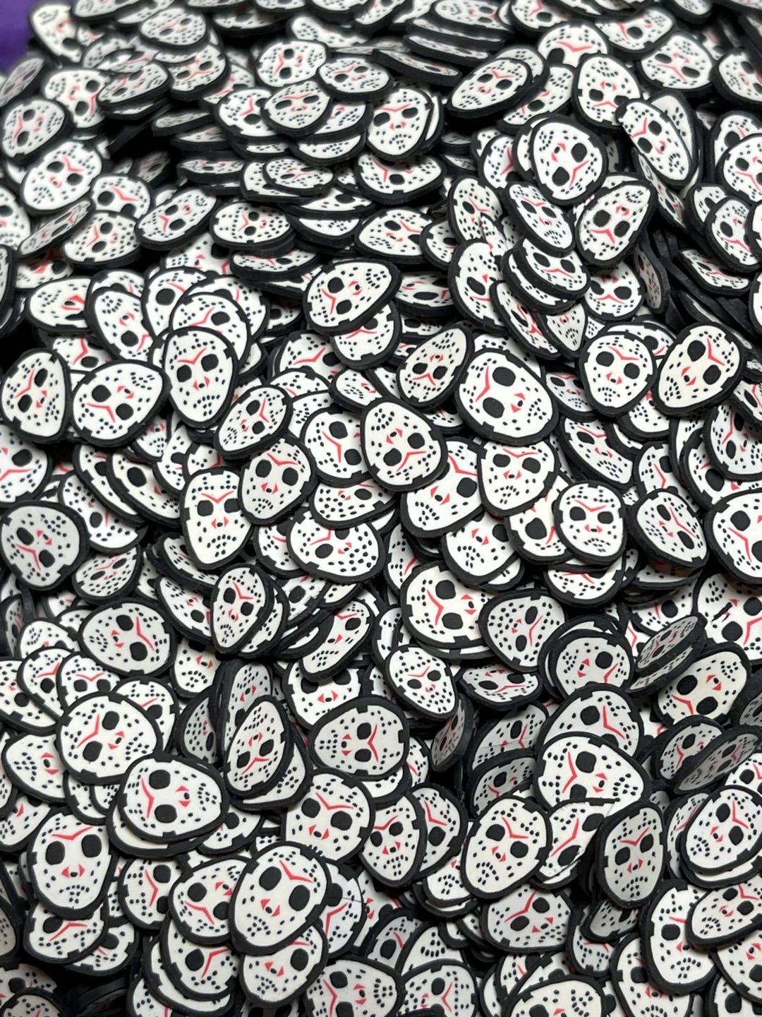 Horror Mask Polymer Clay Slices, Halloween Craft Supplies, Ships From ...